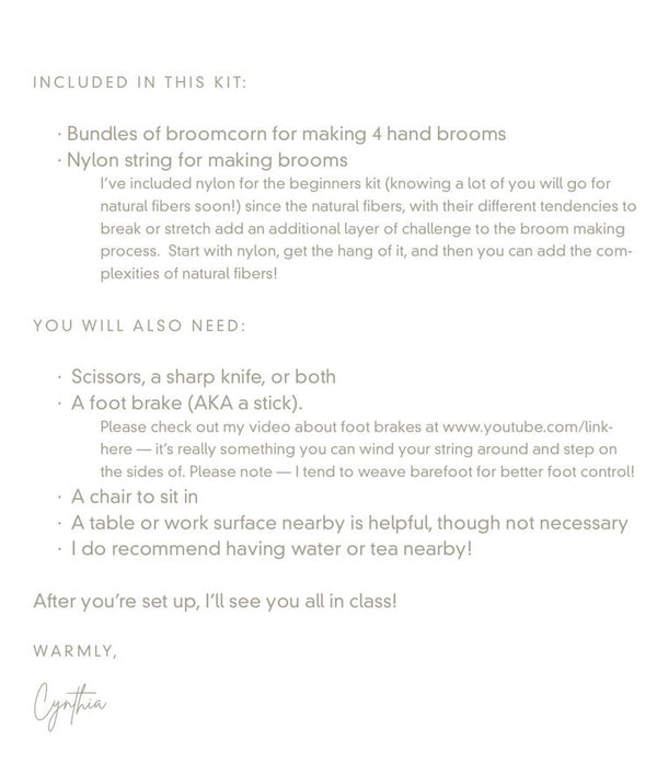 Broom Making Kit: Handbrooms! – Sunhouse Craft